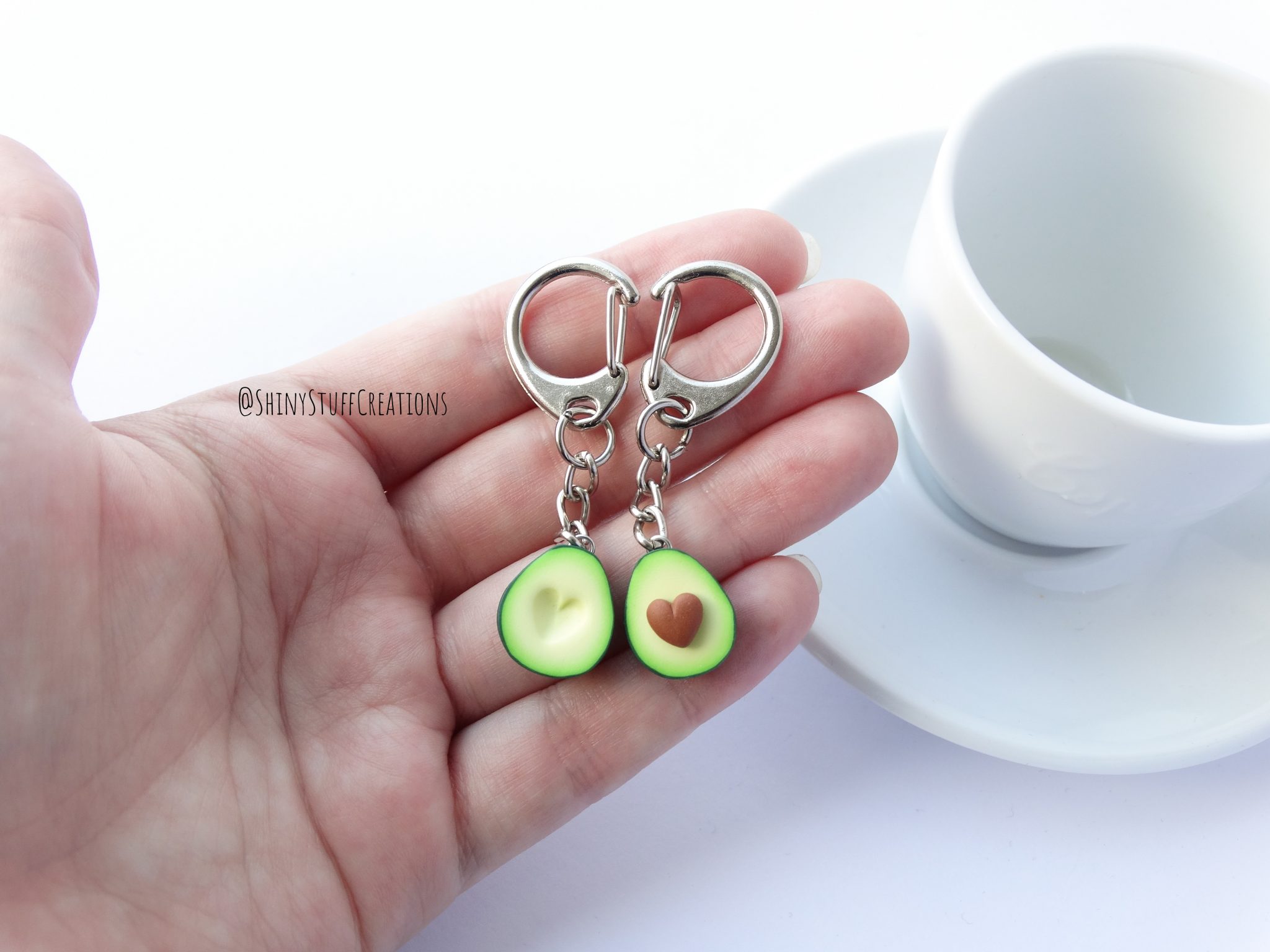 Avocado hart vriendschap sleutelhanger set – Shinystuff